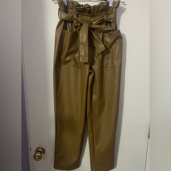 Who What Wear | Pants & Jumpsuits | Nwt Whowhatwear Faux Leather Camel ...